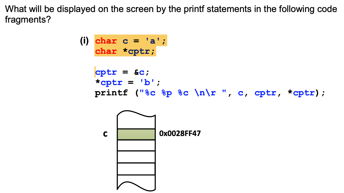 What will be displayed on the screen by the printf | Chegg.com