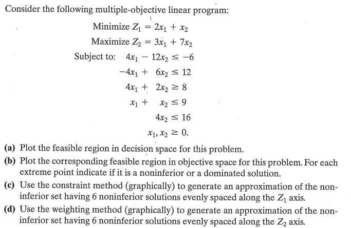 Solved Consider The Following Multiple Objective Linear