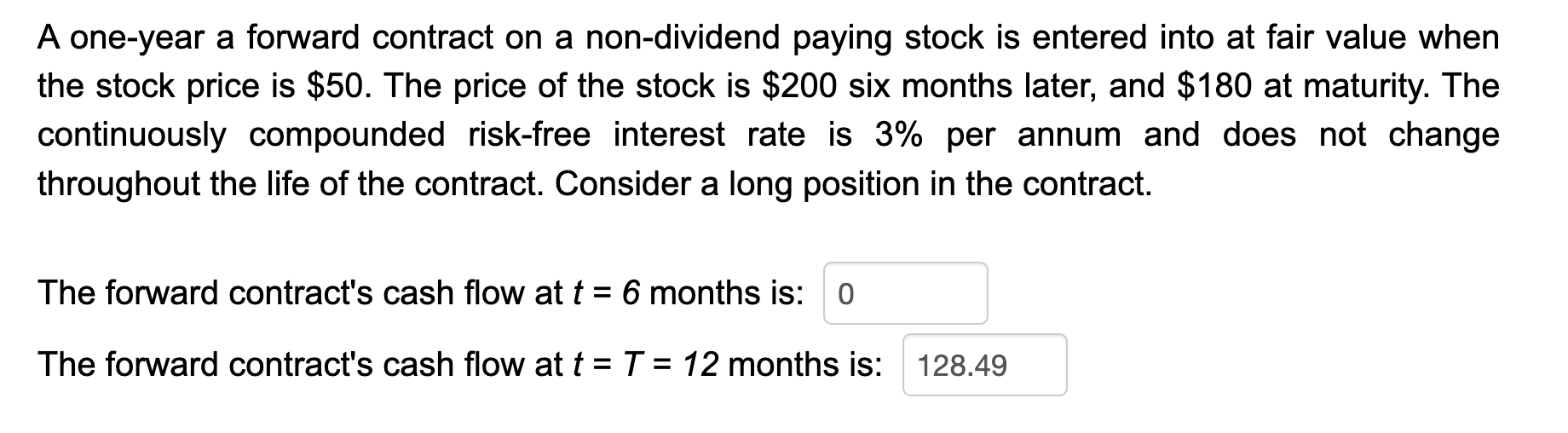 Solved A one-year a forward contract on a non-dividend | Chegg.com
