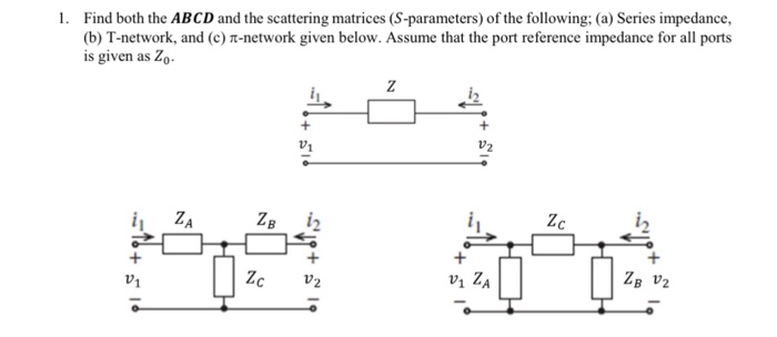 Solved 1. Find both the ABCD and the scattering matrices | Chegg.com