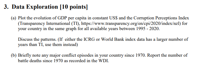 Solved 3. Data Exploration (10 points) (a) Plot the | Chegg.com
