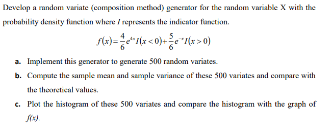 Develop A Random Variate Composition Method 