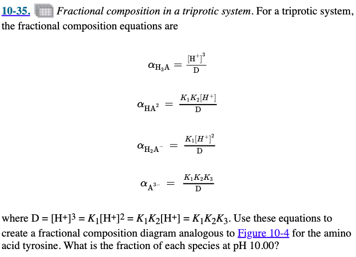 10-35. Fractional composition in a triprotic system. | Chegg.com
