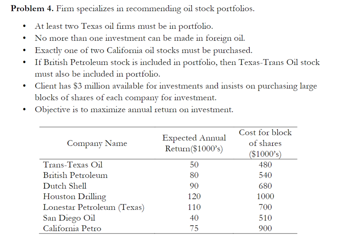 Solved Formulate the above as a mathematical programming | Chegg.com