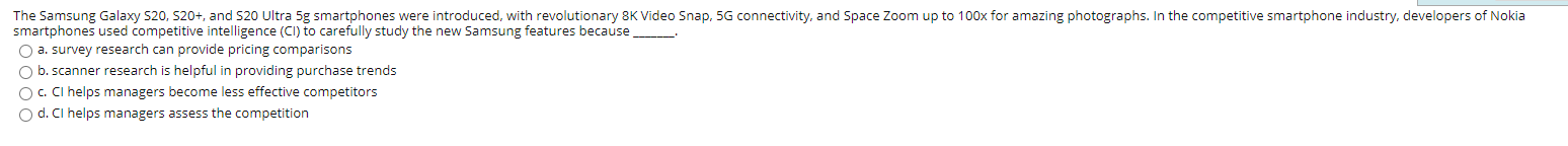Solved The Samsung Galaxy 520, 520+, and 520 Ultra 5g | Chegg.com