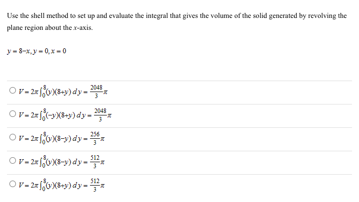 Solved Use the shell method to set up and evaluate the | Chegg.com