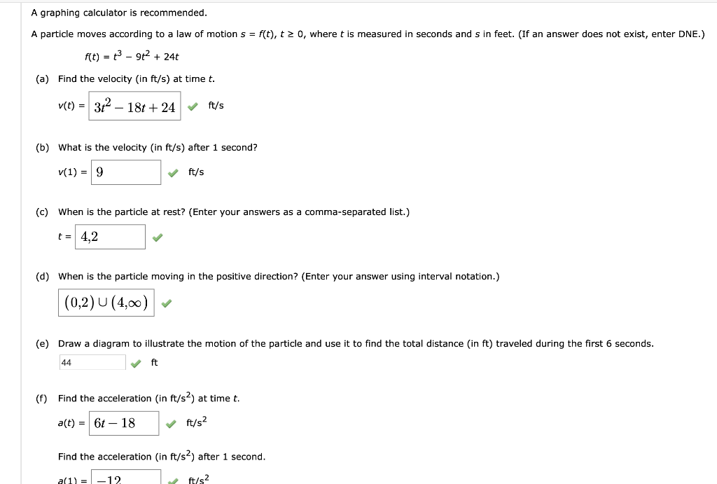 Solved A graphing calculator is recommended. A particle | Chegg.com