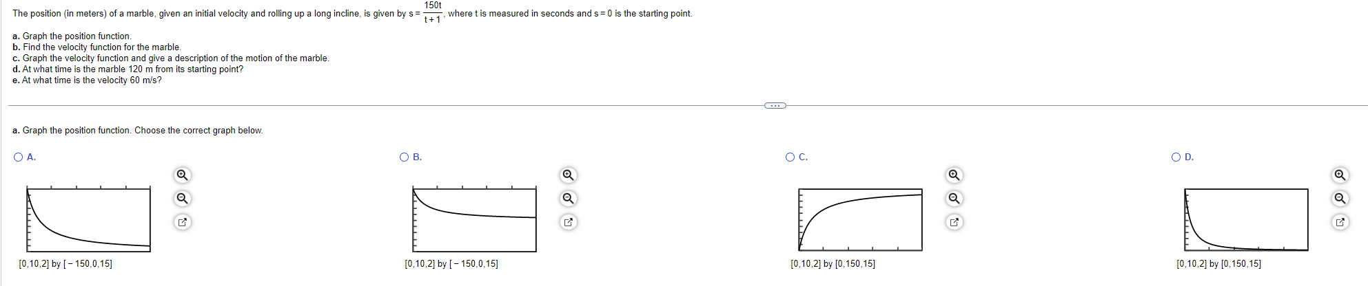 Solved The position (in meters) of a marble, given an | Chegg.com