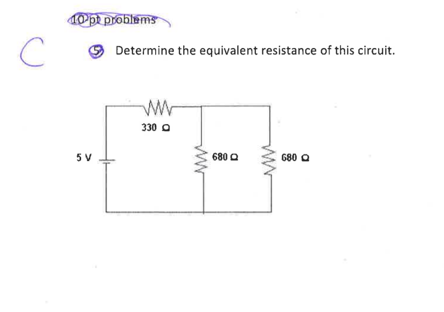 Solved 10 pt problems С Determine the equivalent resistance | Chegg.com