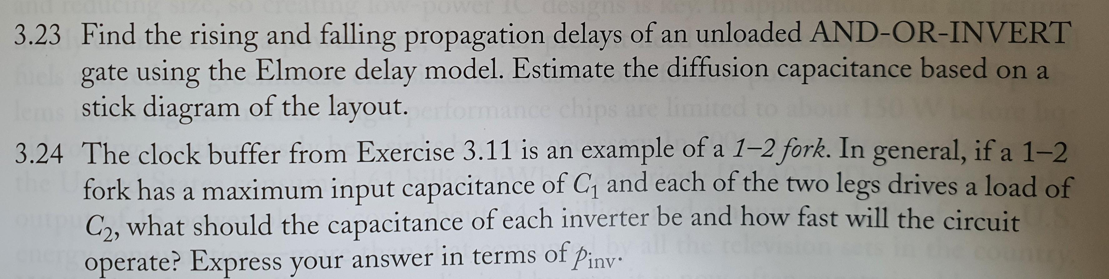 Solved u 3.23 Find the rising and falling propagation delays | Chegg.com