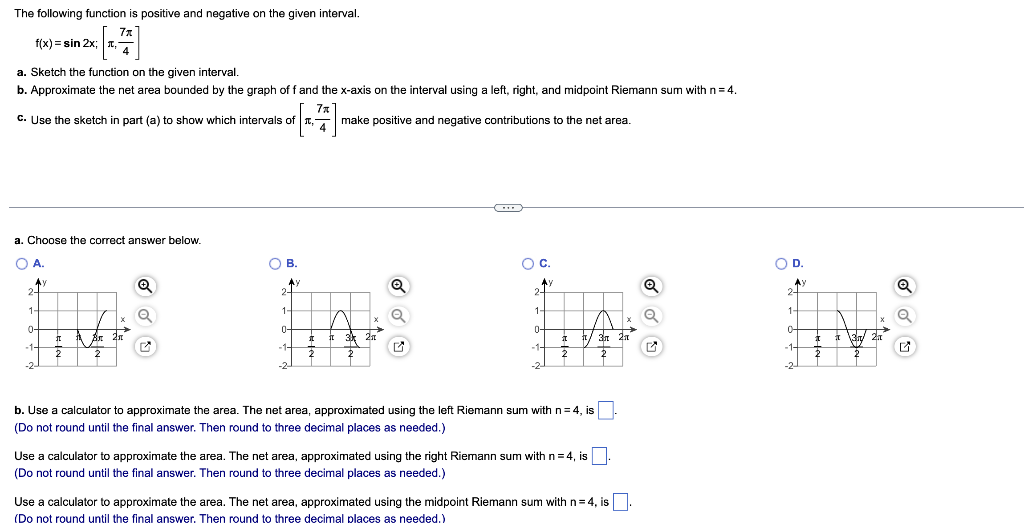 Solved The following function is positive and negative on | Chegg.com