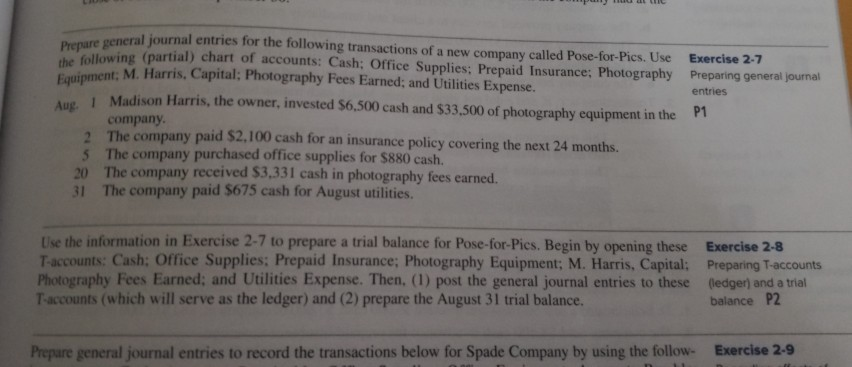 Solved wure general journal entries for the following | Chegg.com