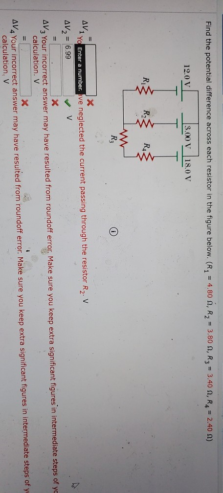 Solved Find the potential difference across each resistor in | Chegg.com