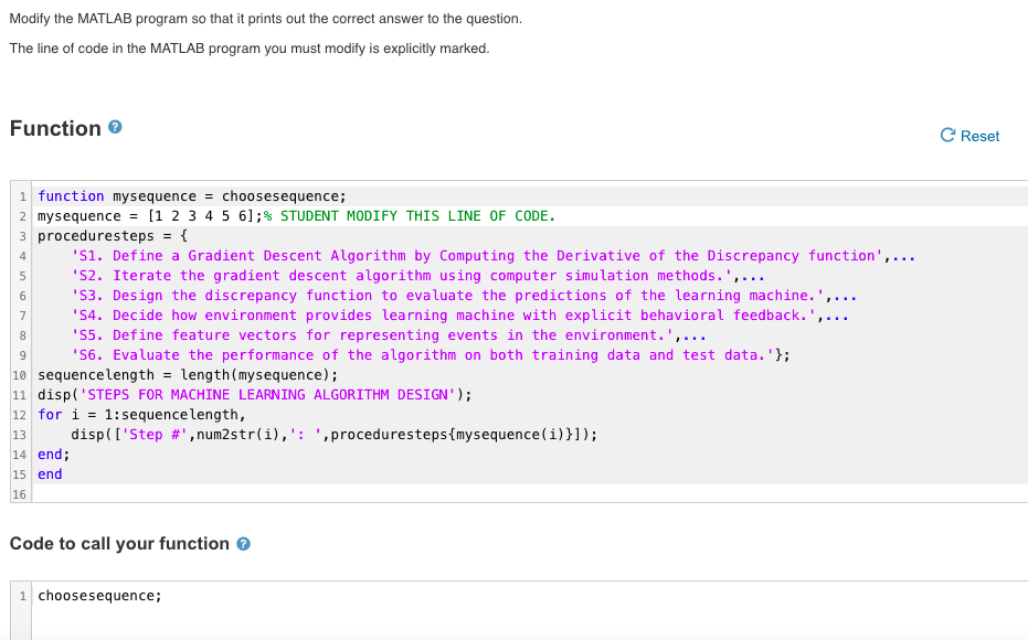 Solved Modify the MATLAB program so that it prints out the | Chegg.com