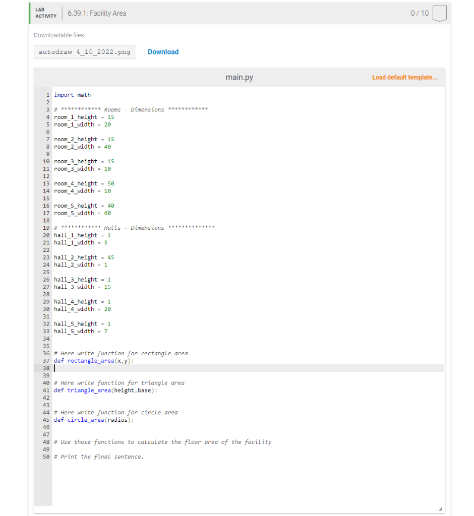 Solved Given the dimensions of each wall of the facility, | Chegg.com