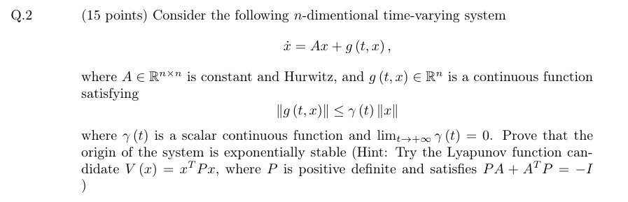 Solved Q. 2(15 ﻿points) ﻿Consider the following | Chegg.com