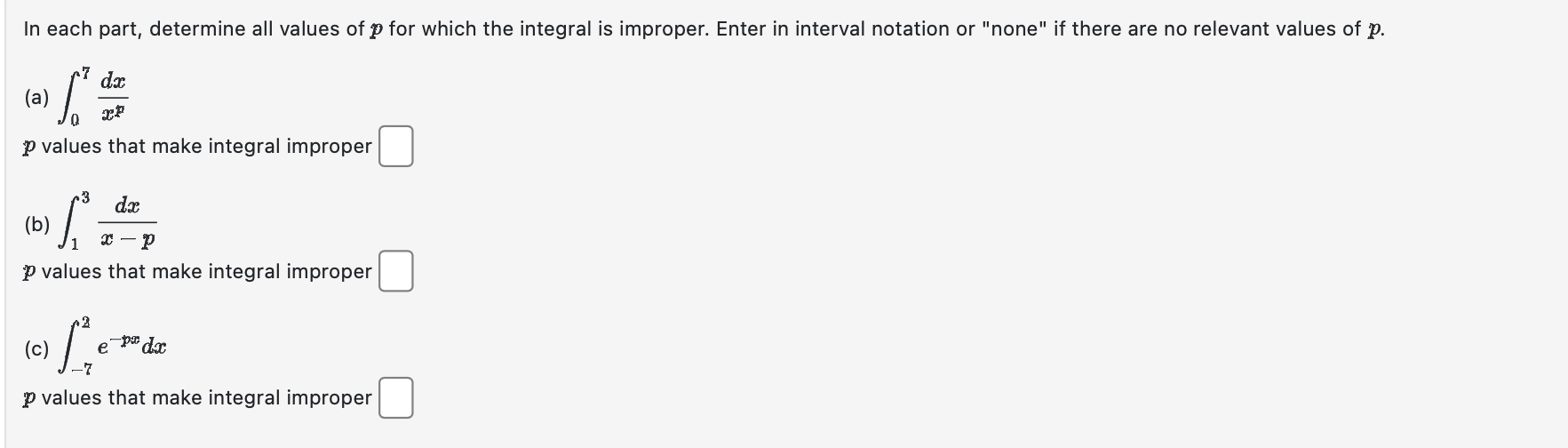 Solved In each part, determine all values of p for which the | Chegg.com