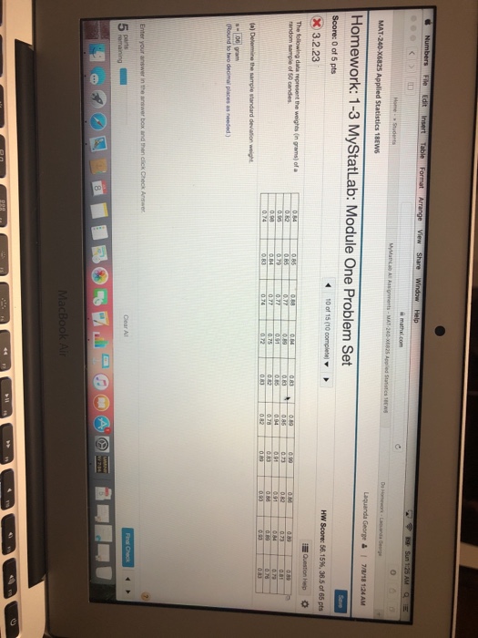 Solved Homework: 1-3 MyStatLab: Module One Problem Set 10 of | Chegg.com