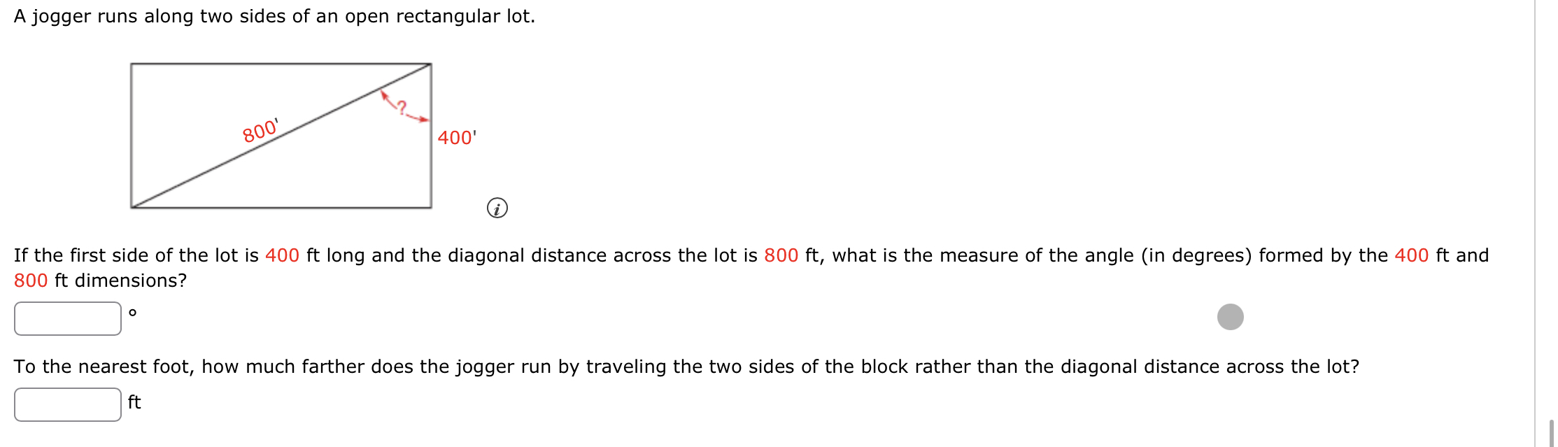 Solved A jogger runs along two sides of an open rectangular | Chegg.com