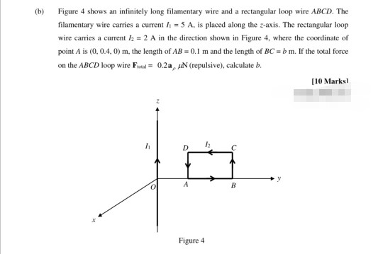 Solved (b) Figure 4 shows an infinitely long filamentary | Chegg.com