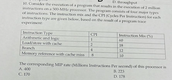 Solved 10. Consider the execution of a program that results | Chegg.com