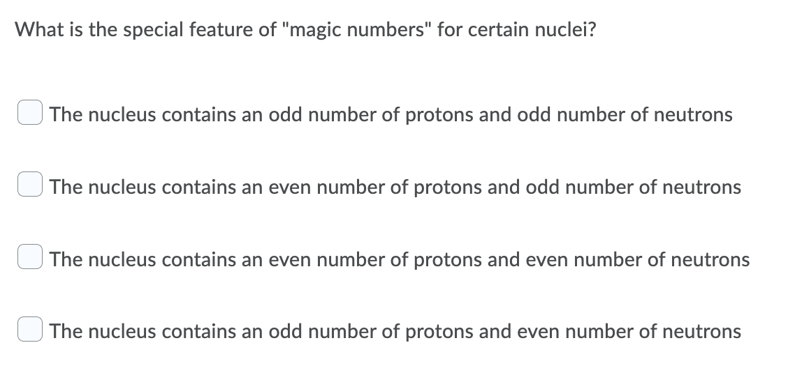 Solved What is the special feature of "magic numbers" for | Chegg.com