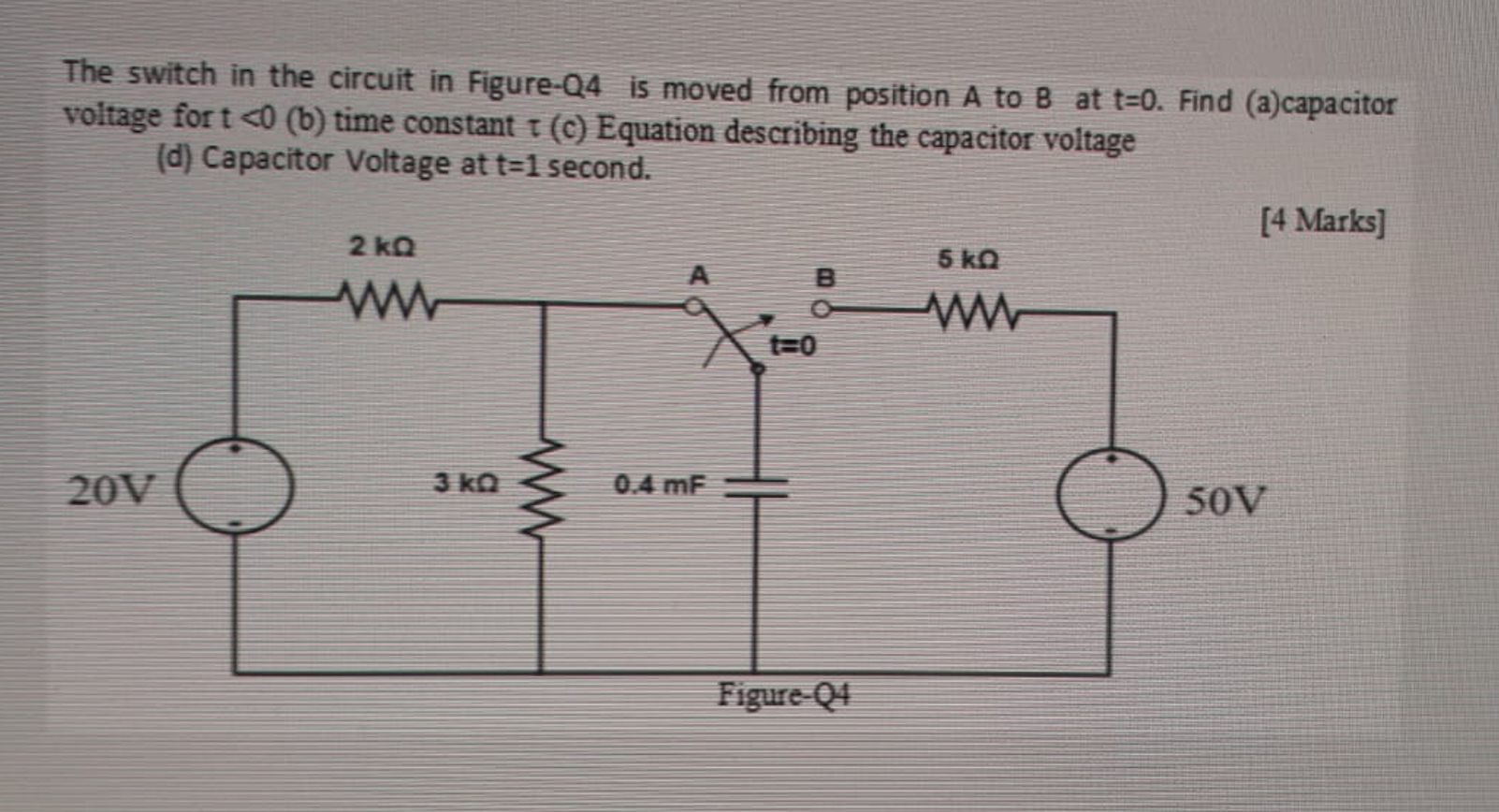 Solved The switch in the circuit given below is moved from | Chegg.com