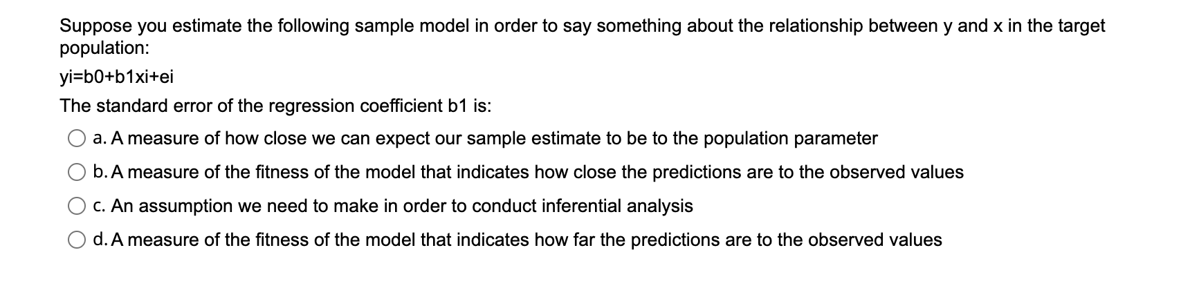 Solved Suppose you estimate the following sample model in | Chegg.com
