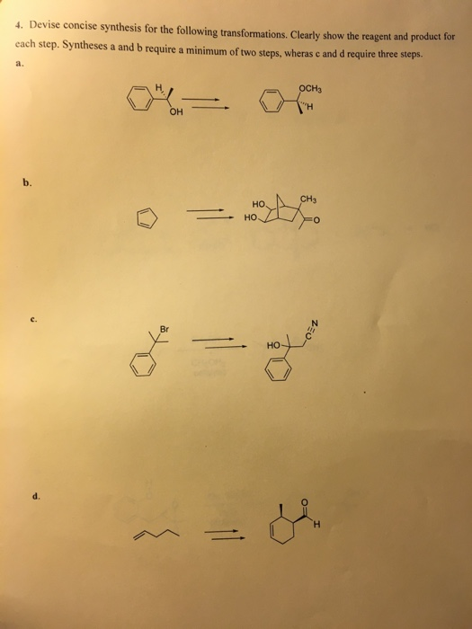 Solved devise concise synthesis for the following | Chegg.com