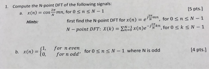 Solved Compute the N-point DFT of the following signals: | Chegg.com