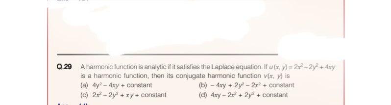 Solved 0.29 A harmonic function is analytic if it satisfies | Chegg.com