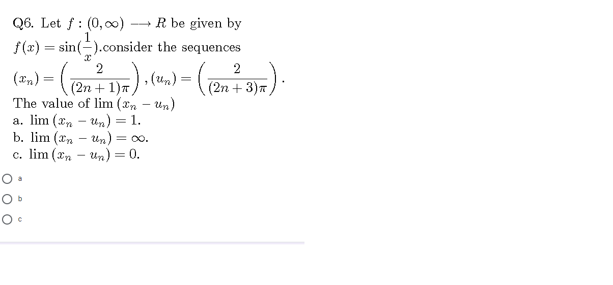 Solved 2 (rn) = ((2n + 1)a),(un) = (121 43)) Q6. Let f : | Chegg.com