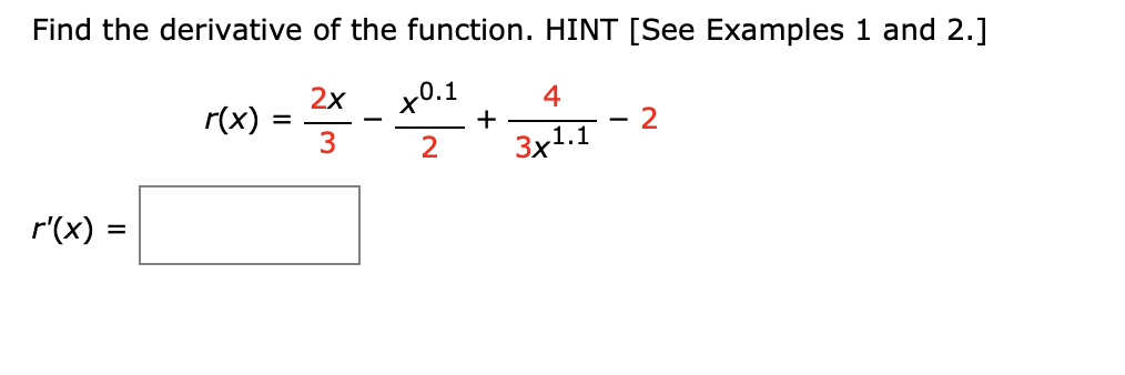 Solved Find the derivative of the function. HINT [See | Chegg.com
