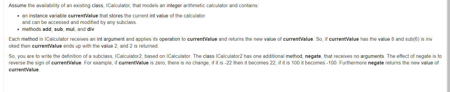 Solved Assume the availability of an existing class, | Chegg.com