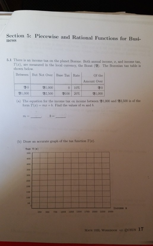 Solved Section 5: Piecewise and Rational Functions for Busi- | Chegg.com