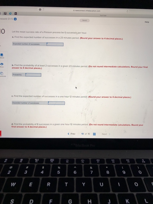 Solved ework Ch 5 0 Let the mean success rate of a Poisson | Chegg.com