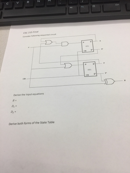 Solved B N Cirt CSC 215 Final Consider following sequential | Chegg.com