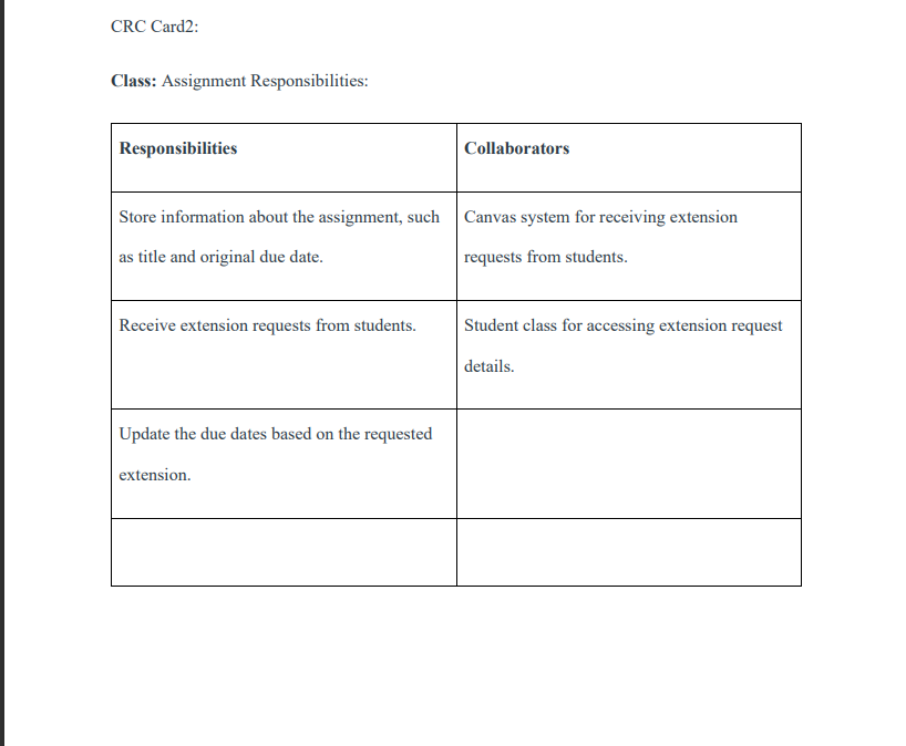 Solved Class: Student Responsibilities Class: Assignment | Chegg.com