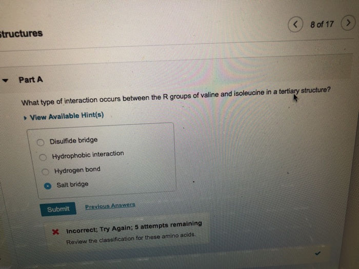 Solved tructures 8 of 17 (> PartA What type of interaction | Chegg.com