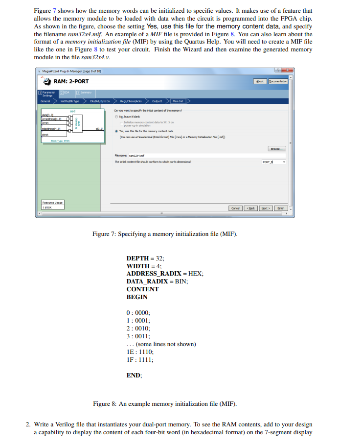 Laboratory Exercise 8 Memory Blocks In computer | Chegg.com