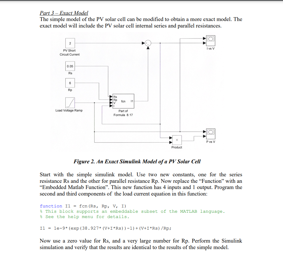 Solved PHOTOVOLTAIC SOLAR CELL SIMULATION USING | Chegg.com