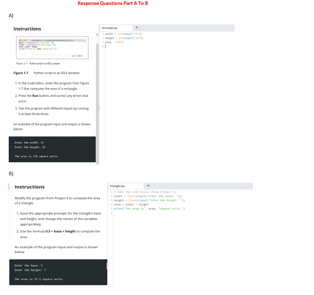 Solved Response Questions Part A To B Instructions | Chegg.com