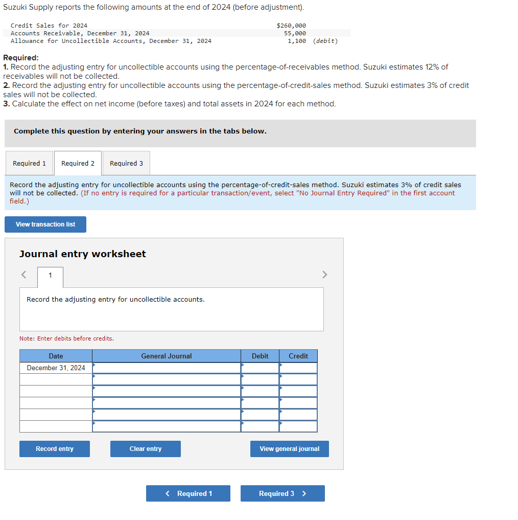 Solved Required 1 Record The Adjusting Entry For Chegg