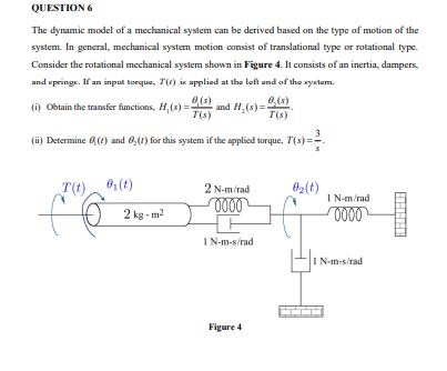 The dynamic model of a mechanical system can be | Chegg.com