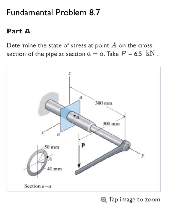 Solved Fundamental Problem 8.7 Part A Determine the state of | Chegg.com