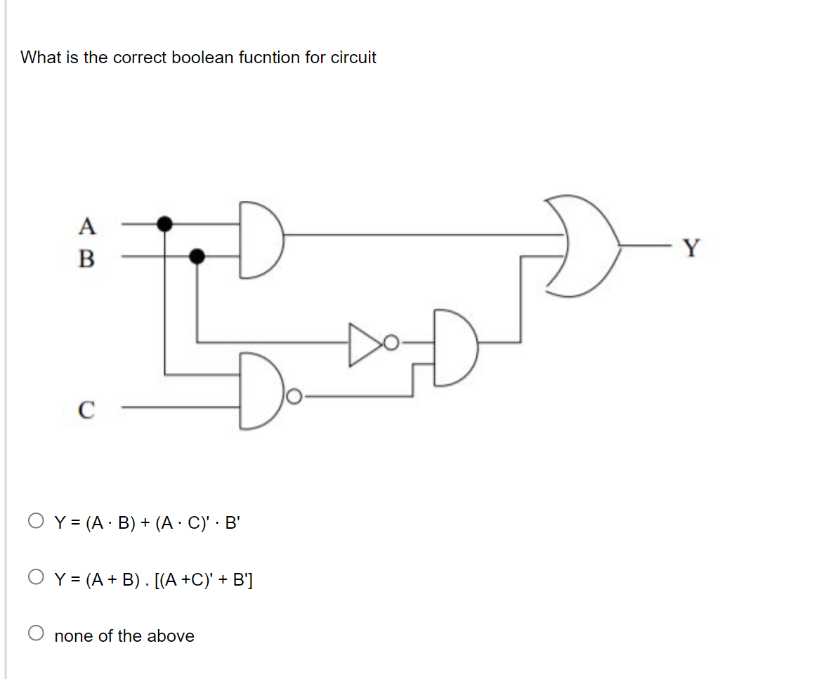 Solved What is the correct boolean fucntion for circuit A B | Chegg.com