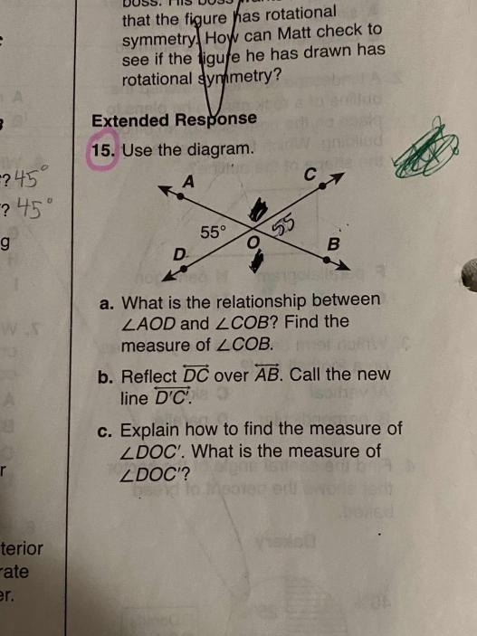 Solved What is the relationship between angle AOD and angle | Chegg.com