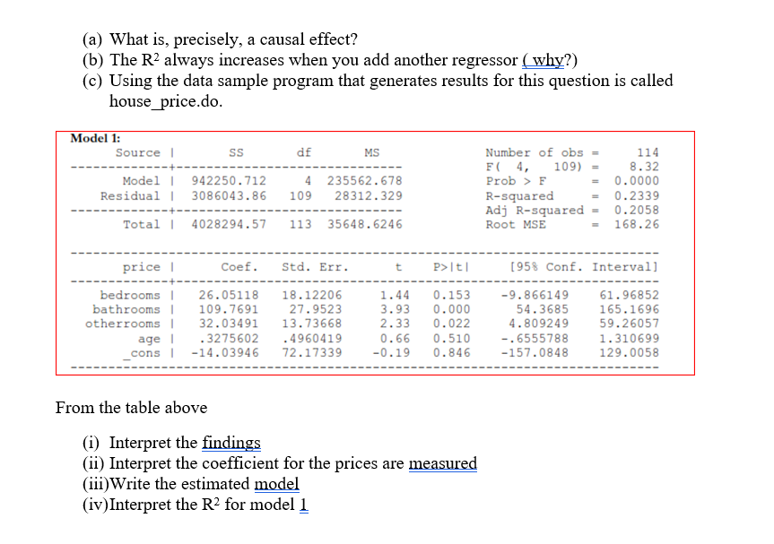Solved (a) What is, precisely, a causal effect? (b) The \\( | Chegg.com