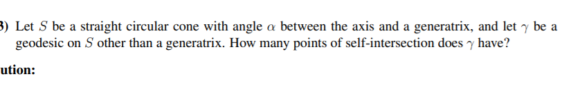 Solved 3) Let S be a straight circular cone with angle a | Chegg.com