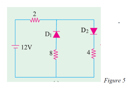 Solved 5) Two ideal diodes are connected in parallel with a | Chegg.com